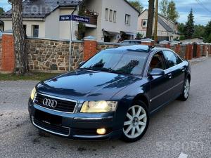 Zils Audi A8 2004 Rīga, ar dzinēja tilpumu 4.20 L un nobraukumu 331 tūkst. km par 2800 €, foto  vietnē AUTOMOTO.COM.LV