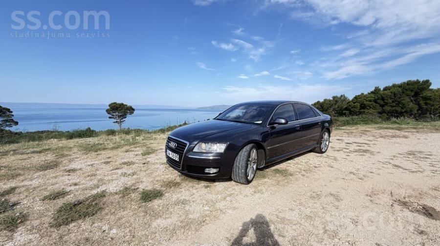 Blue Audi A8 2008 in Riga, with an engine capacity of 3.00 L and mileage of 0 thousand km for 9900 €, photo 1 on AUTOMOTO.COM.LV