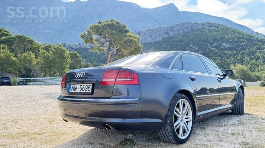 Blue Audi A8 2008 in Riga, with an engine capacity of 3.00 L and mileage of 0 thousand km for 9900 €, photo 4 on AUTOMOTO.COM.LV