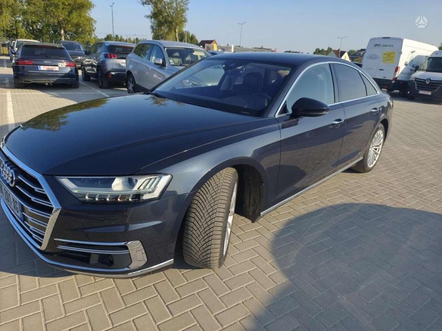 Blue Audi A8 2019 in Taurage, with an engine capacity of 2.97 L and mileage of 219 thousand km for 29900 €, photo 1 on AUTOMOTO.COM.LV