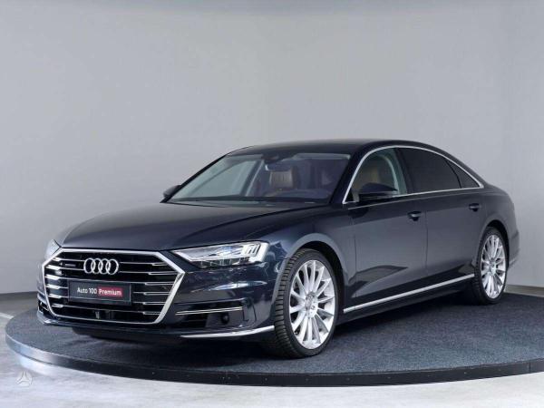 Blue Audi A8 2019 in Tallinn, with an engine capacity of 2.97 L and mileage of 100 thousand km for 44900 €, photo 1 on AUTOMOTO.COM.LV