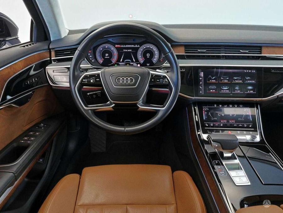 Blue Audi A8 2019 in Tallinn, with an engine capacity of 2.97 L and mileage of 100 thousand km for 44900 €, photo 21 on AUTOMOTO.COM.LV