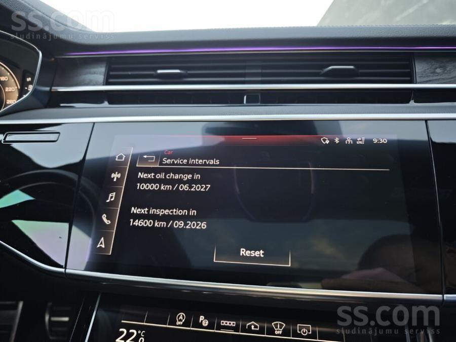 Zils Audi A8 2022 Tallina, ar dzinēja tilpumu 3.00 L un nobraukumu 74 tūkst. km par 51500 €, foto 19 vietnē AUTOMOTO.COM.LV