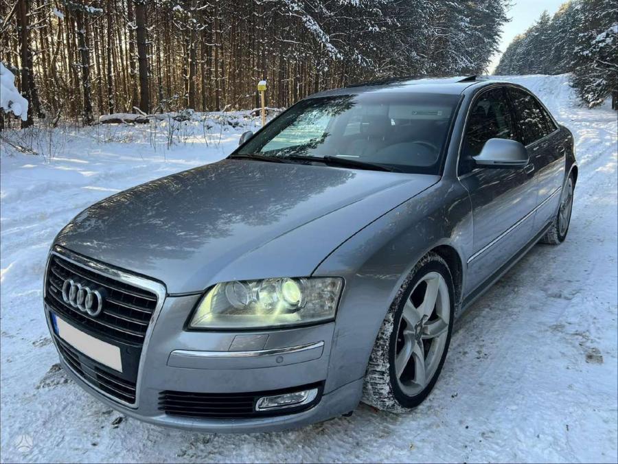 Pelēks Audi A8 2008 Viļņa, ar dzinēja tilpumu 4.20 L un nobraukumu 249 tūkst. km par 5690 €, foto 1 vietnē AUTOMOTO.COM.LV