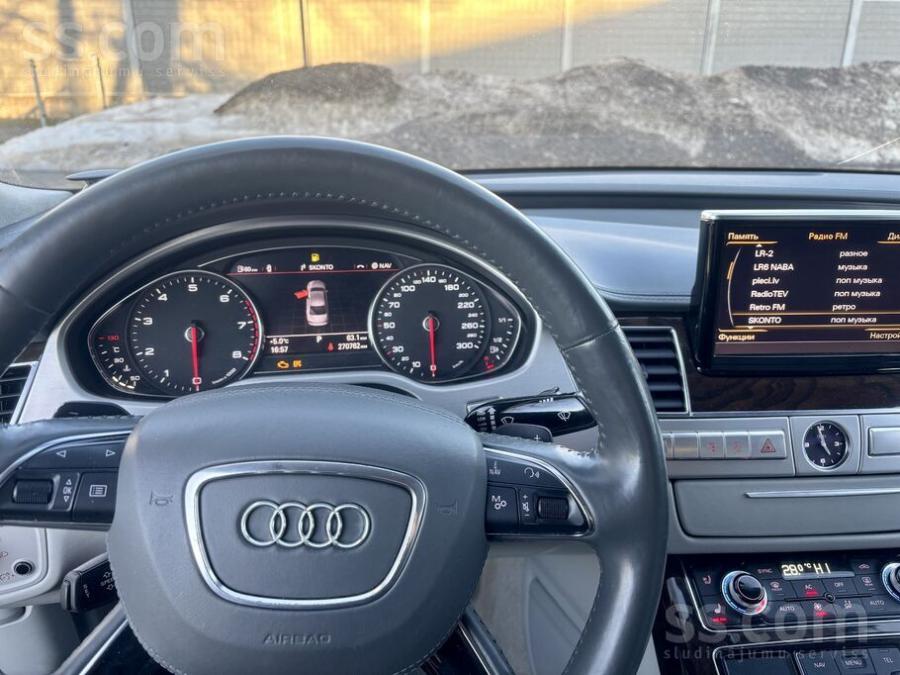 Grey Audi A8 2011 in Riga, with an engine capacity of 6.30 L and mileage of 0 thousand km for 10499 €, photo 21 on AUTOMOTO.COM.LV