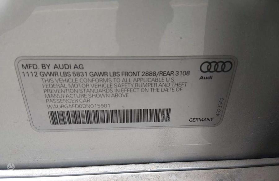 Grey Audi A8 2013 in Vilnius, with an engine capacity of 3.00 L and mileage of 138 thousand km for 7600 €, photo 20 on AUTOMOTO.COM.LV