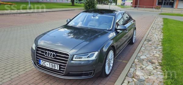 Pelēks Audi A8 2015 Preiļi, ar dzinēja tilpumu 4.20 L un nobraukumu 313 tūkst. km par 22100 €, foto 3 vietnē AUTOMOTO.COM.LV