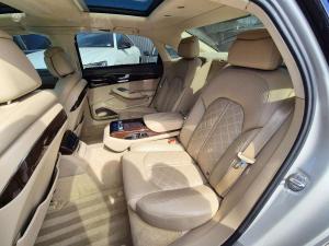 Grey Audi A8 2016 in Vilnius, with an engine capacity of 3.99 L and mileage of 163 thousand km for 10400 €, photo 10 on AUTOMOTO.COM.LV
