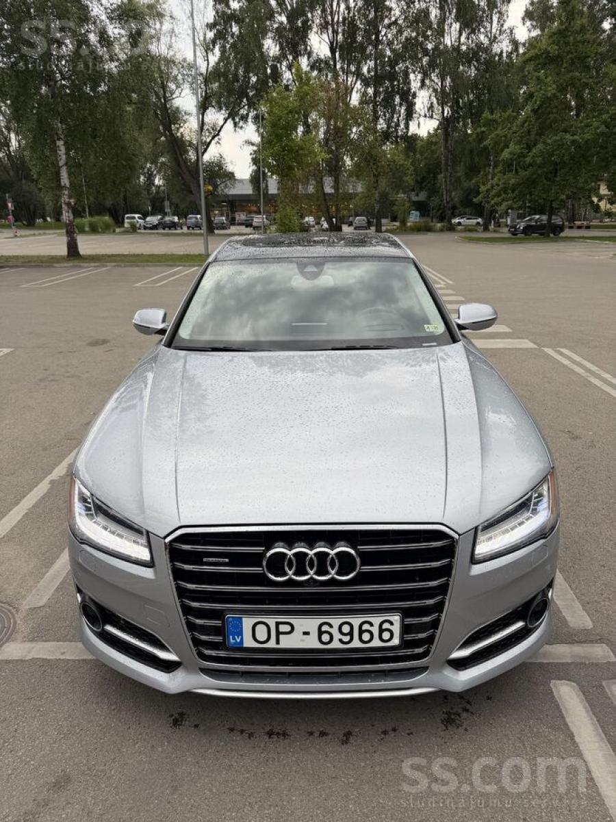 Grey Audi A8 2016 in Riga, with an engine capacity of 3.00 L and mileage of 112 thousand km for 29500 €, photo 11 on AUTOMOTO.COM.LV