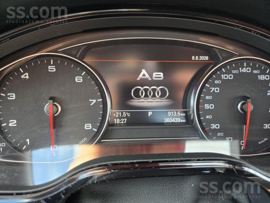 Pelēks Audi A8 2016 Rīga, ar dzinēja tilpumu 3.00 L un nobraukumu 360 tūkst. km par 12000 €, foto 14 vietnē AUTOMOTO.COM.LV