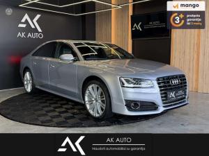 Grey Audi A8 2017 in Kaunas, with an engine capacity of 2.97 L and mileage of 134 thousand km for 28990 €, photo  on AUTOMOTO.COM.LV