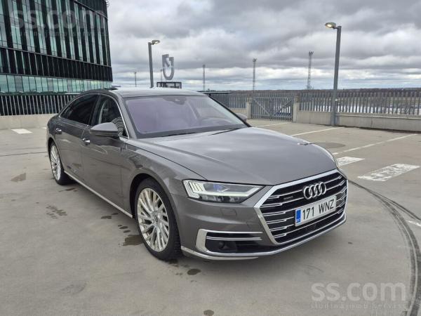 Grey Audi A8 2018 in Riga, with an engine capacity of 3.00 L and mileage of 133 thousand km for 49900 €, photo 2 on AUTOMOTO.COM.LV