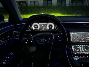 Grey Audi A8 2018 in Riga, with an engine capacity of 3.00 L and mileage of 262 thousand km for 32700 €, photo 21 on AUTOMOTO.COM.LV