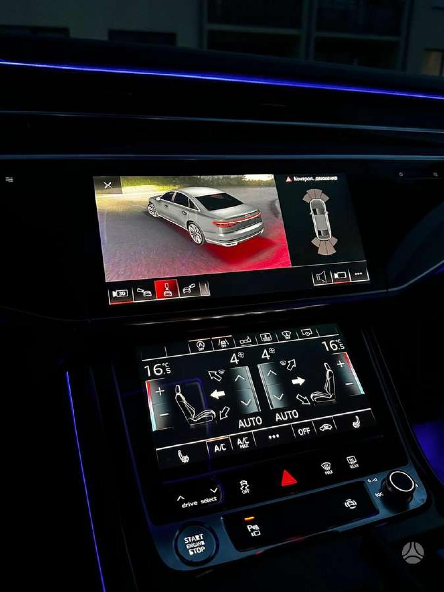Grey Audi A8 2018 in Riga, with an engine capacity of 3.00 L and mileage of 262 thousand km for 32700 €, photo 23 on AUTOMOTO.COM.LV
