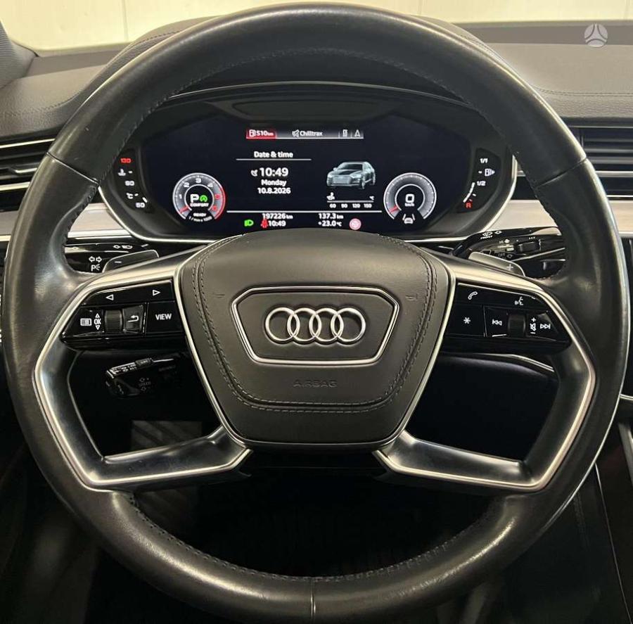 Grey Audi A8 2019 in Kaunas, with an engine capacity of 2.97 L and mileage of 197 thousand km for 32800 €, photo 9 on AUTOMOTO.COM.LV