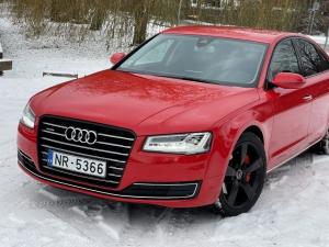 Red Audi A8 2014 in Riga, with an engine capacity of 3.00 L and mileage of 208 thousand km for 19350 €, photo 6 on AUTOMOTO.COM.LV
