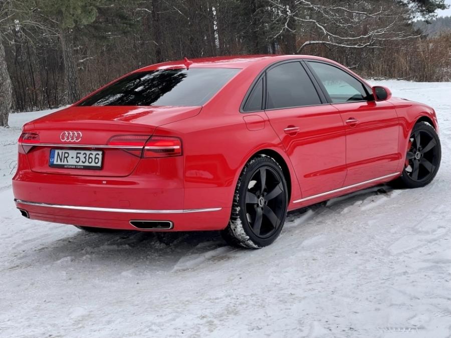 Red Audi A8 2014 in Riga, with an engine capacity of 3.00 L and mileage of 208 thousand km for 19350 €, photo 14 on AUTOMOTO.COM.LV