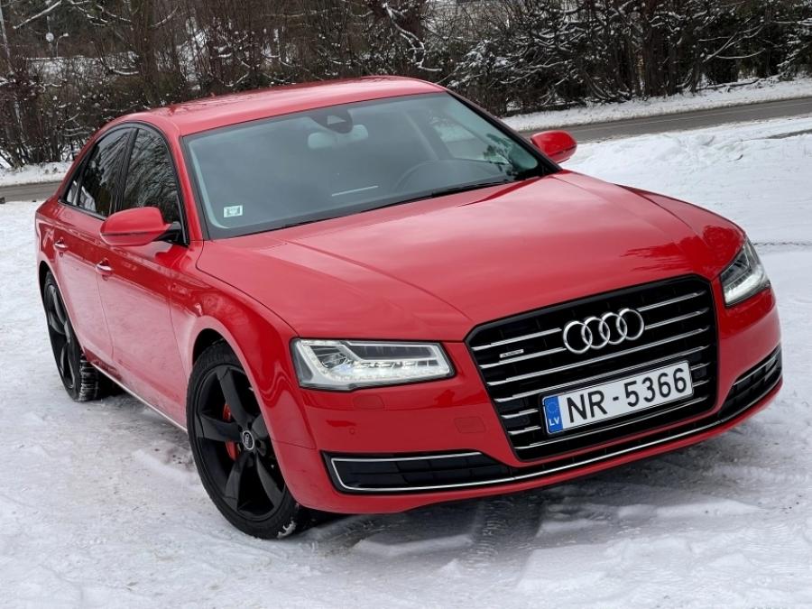 Red Audi A8 2014 in Riga, with an engine capacity of 3.00 L and mileage of 208 thousand km for 19350 €, photo 27 on AUTOMOTO.COM.LV