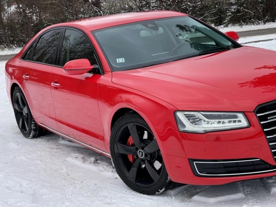 Red Audi A8 2014 in Riga, with an engine capacity of 3.00 L and mileage of 208 thousand km for 19350 €, photo 30 on AUTOMOTO.COM.LV