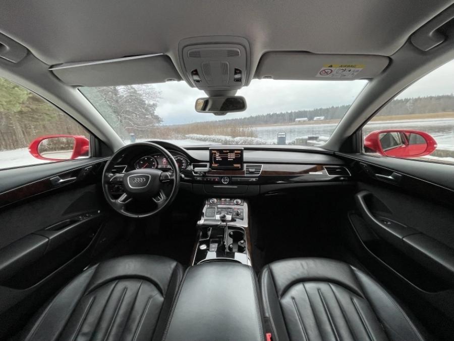 Red Audi A8 2014 in Riga, with an engine capacity of 3.00 L and mileage of 208 thousand km for 19350 €, photo 42 on AUTOMOTO.COM.LV