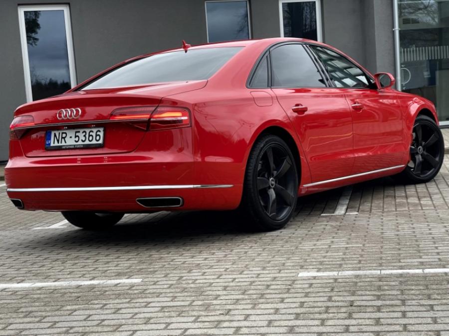 Red Audi A8 2014 in Riga, with an engine capacity of 3.00 L and mileage of 208 thousand km for 19350 €, photo 57 on AUTOMOTO.COM.LV