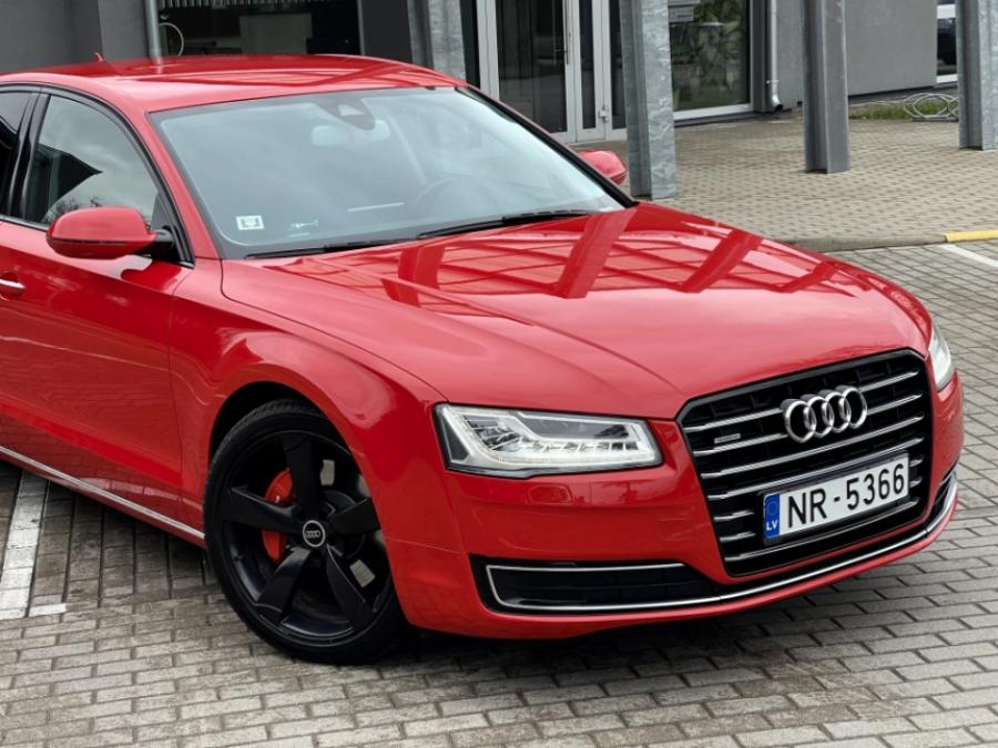 Red Audi A8 2014 in Riga, with an engine capacity of 3.00 L and mileage of 208 thousand km for 19350 €, photo 63 on AUTOMOTO.COM.LV