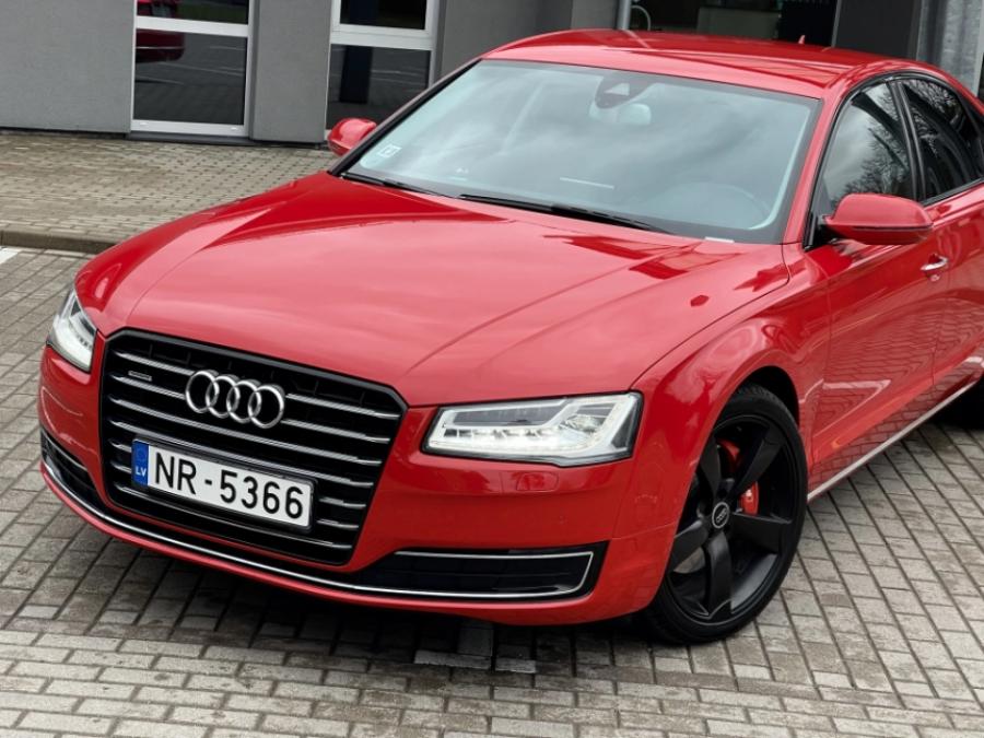 Red Audi A8 2014 in Riga, with an engine capacity of 3.00 L and mileage of 208 thousand km for 19350 €, photo 69 on AUTOMOTO.COM.LV