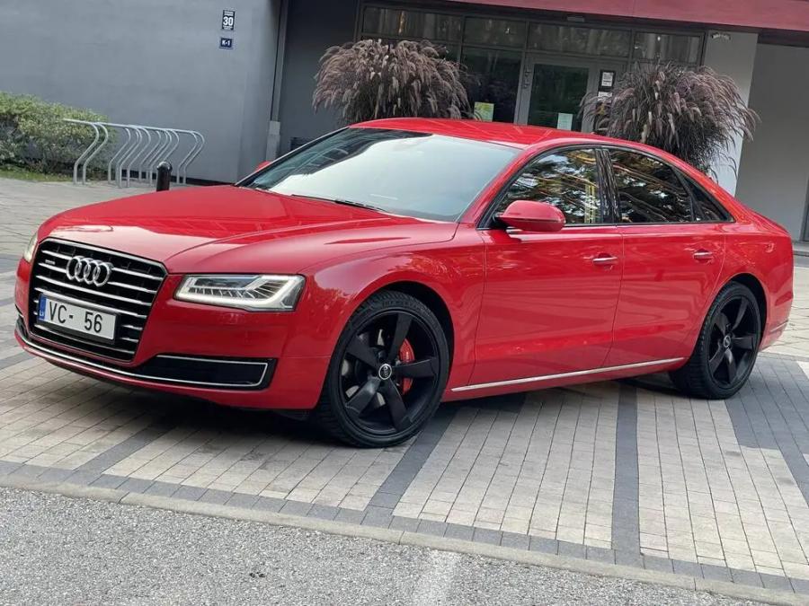 Red Audi A8 2014 in Jurmala, with an engine capacity of 3.00 L and mileage of 229 thousand km for 17650 €, photo 16 on AUTOMOTO.COM.LV