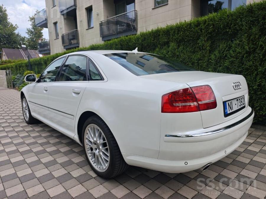 White Audi A8 2008 in Riga, with an engine capacity of 3.00 L and mileage of 0 thousand km for 8450 €, photo 5 on AUTOMOTO.COM.LV