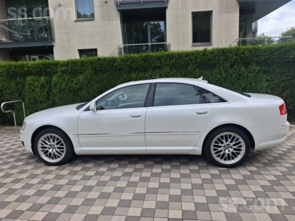 White Audi A8 2008 in Riga, with an engine capacity of 3.00 L and mileage of 0 thousand km for 8450 €, photo 5 on AUTOMOTO.COM.LV