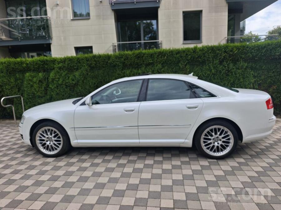 White Audi A8 2008 in Riga, with an engine capacity of 3.00 L and mileage of 0 thousand km for 8450 €, photo 6 on AUTOMOTO.COM.LV