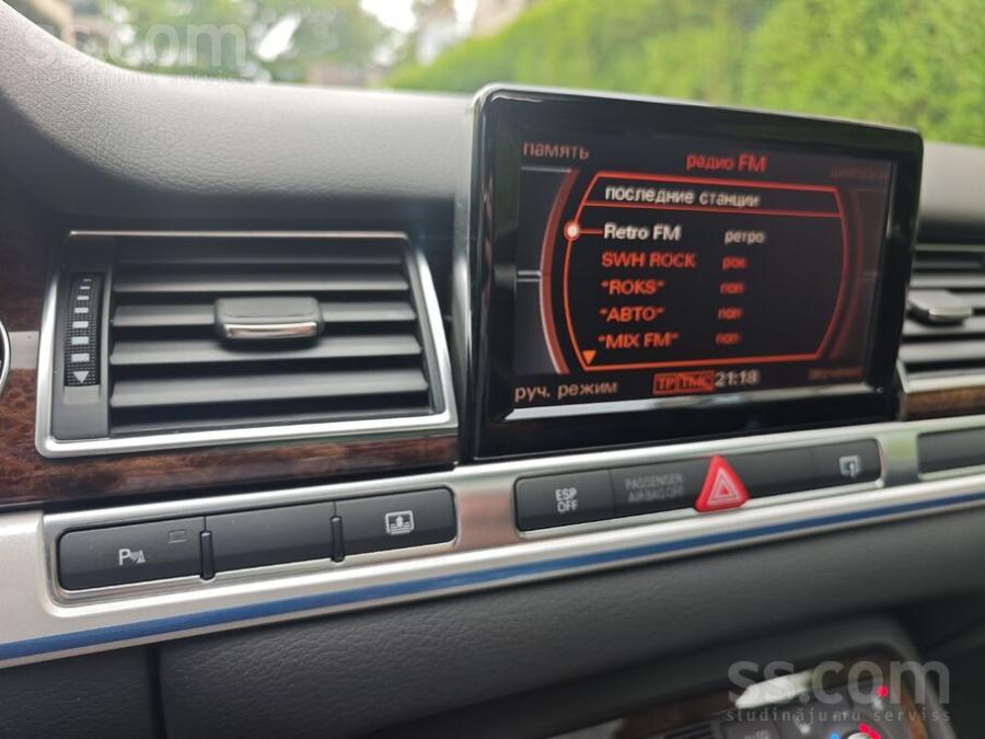 White Audi A8 2008 in Riga, with an engine capacity of 3.00 L and mileage of 0 thousand km for 8450 €, photo 18 on AUTOMOTO.COM.LV