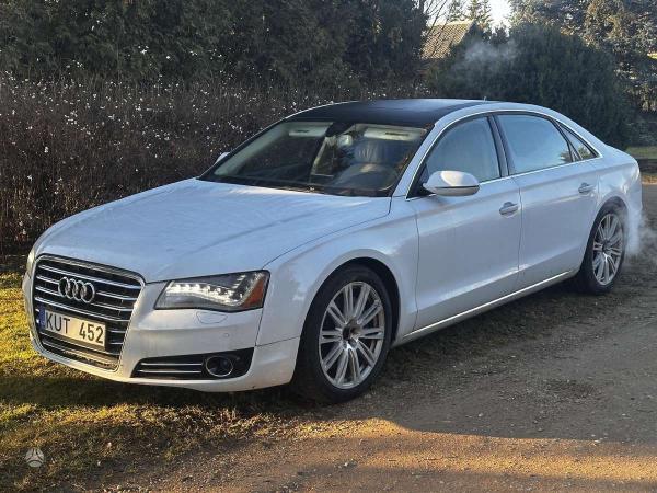 White Audi A8 2012 in Ukmerge, with an engine capacity of 4.20 L and mileage of 170 thousand km for 7300 €, photo 1 on AUTOMOTO.COM.LV