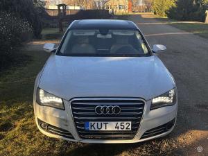 White Audi A8 2012 in Ukmerge, with an engine capacity of 4.20 L and mileage of 170 thousand km for 7300 €, photo 2 on AUTOMOTO.COM.LV