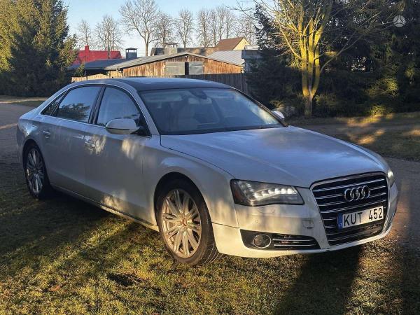 White Audi A8 2012 in Ukmerge, with an engine capacity of 4.20 L and mileage of 170 thousand km for 7300 €, photo 3 on AUTOMOTO.COM.LV
