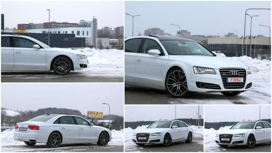 White Audi A8 2013 in Vilnius, with an engine capacity of 4.00 L and mileage of 164 thousand km for 13990 €, photo 2 on AUTOMOTO.COM.LV