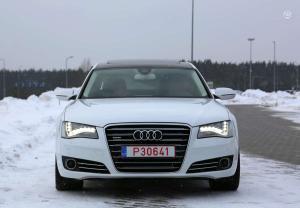 White Audi A8 2013 in Vilnius, with an engine capacity of 4.00 L and mileage of 164 thousand km for 13990 €, photo 9 on AUTOMOTO.COM.LV