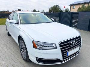 Balts Audi A8 2015 Mažeikiai, ar dzinēja tilpumu 3.99 L un nobraukumu 195 tūkst. km par 14800 €, foto  vietnē AUTOMOTO.COM.LV
