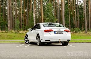White Audi A8 2016 in Riga, with an engine capacity of 3.00 L and mileage of 189 thousand km for 22590 €, photo 7 on AUTOMOTO.COM.LV