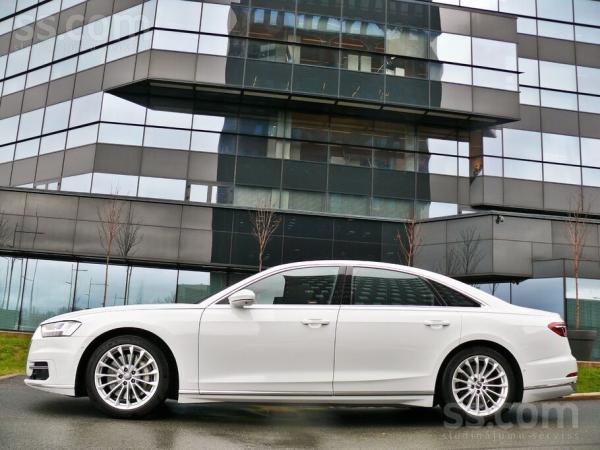 White Audi A8 2018 in Riga, with an engine capacity of 3.00 L and mileage of 83 thousand km for 45555 €, photo 3 on AUTOMOTO.COM.LV