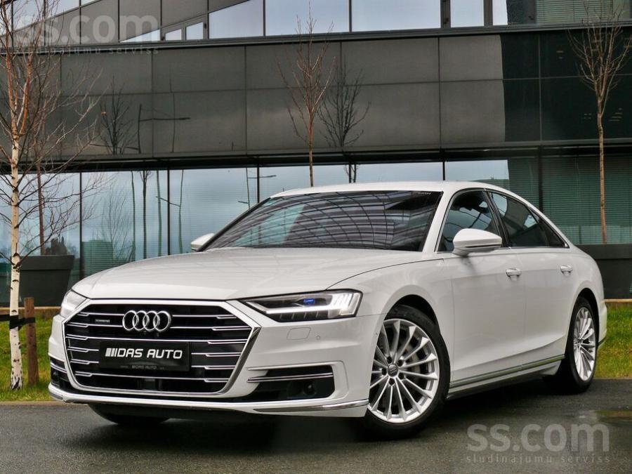 White Audi A8 2018 in Riga, with an engine capacity of 3.00 L and mileage of 83 thousand km for 45555 €, photo 1 on AUTOMOTO.COM.LV