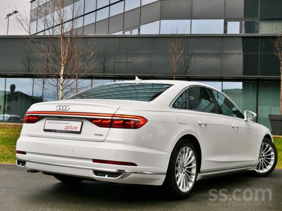 White Audi A8 2018 in Riga, with an engine capacity of 3.00 L and mileage of 83 thousand km for 45555 €, photo 3 on AUTOMOTO.COM.LV