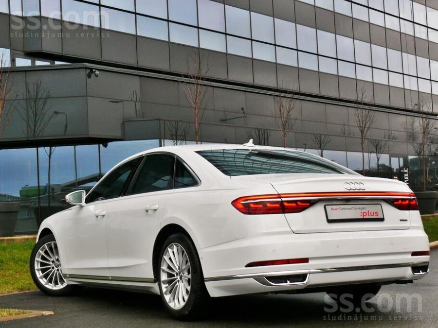 White Audi A8 2018 in Riga, with an engine capacity of 3.00 L and mileage of 83 thousand km for 45555 €, photo 6 on AUTOMOTO.COM.LV