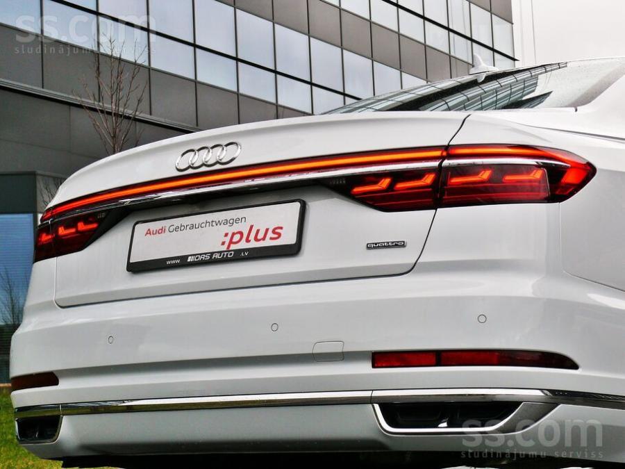 White Audi A8 2018 in Riga, with an engine capacity of 3.00 L and mileage of 83 thousand km for 45555 €, photo 12 on AUTOMOTO.COM.LV