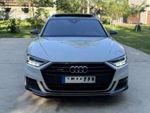 White Audi A8 2019 in Vilnius, with an engine capacity of 2.97 L and mileage of 185 thousand km for 46700 €, photo 3 on AUTOMOTO.COM.LV