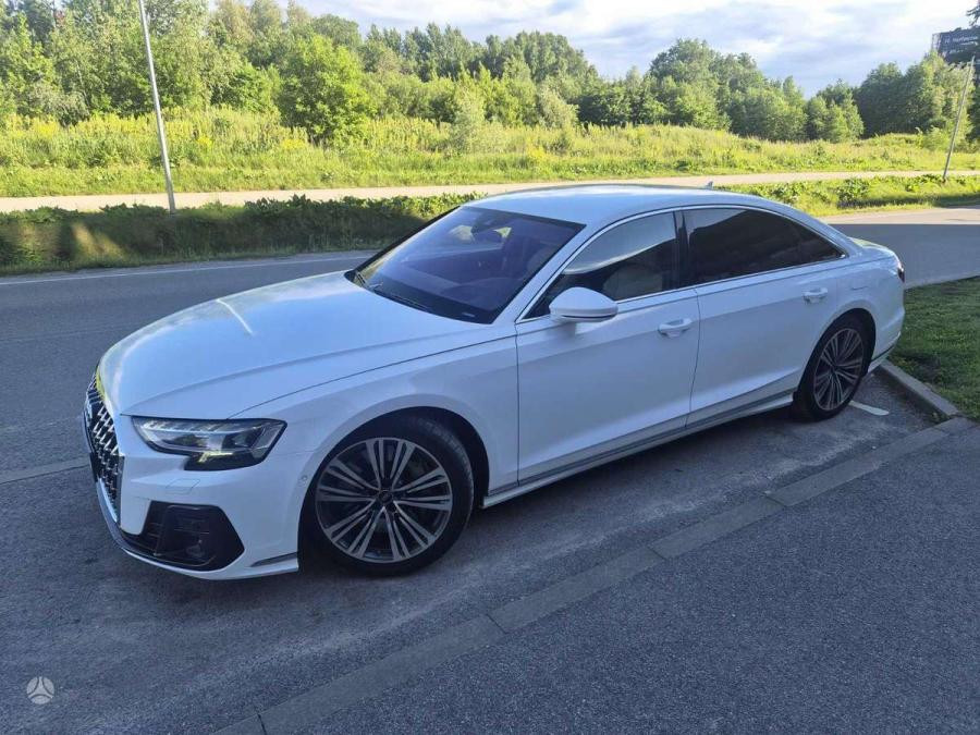 White Audi A8 2023 in Tallinn, with an engine capacity of 3.00 L and mileage of 130 thousand km for 59000 €, photo 1 on AUTOMOTO.COM.LV