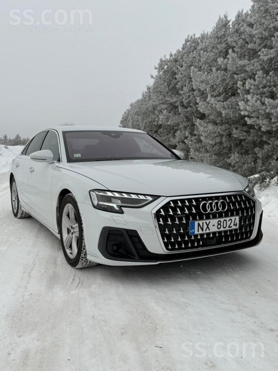 Balts Audi A8 2024 Liepāja, ar dzinēja tilpumu 3.00 L un nobraukumu 52 tūkst. km par 70000 €, foto 3 vietnē AUTOMOTO.COM.LV