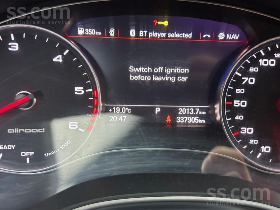 Black Audi Allroad 2017 in Tallinn, with an engine capacity of 3.00 L and mileage of 336 thousand km for 15500 €, photo 11 on AUTOMOTO.COM.LV