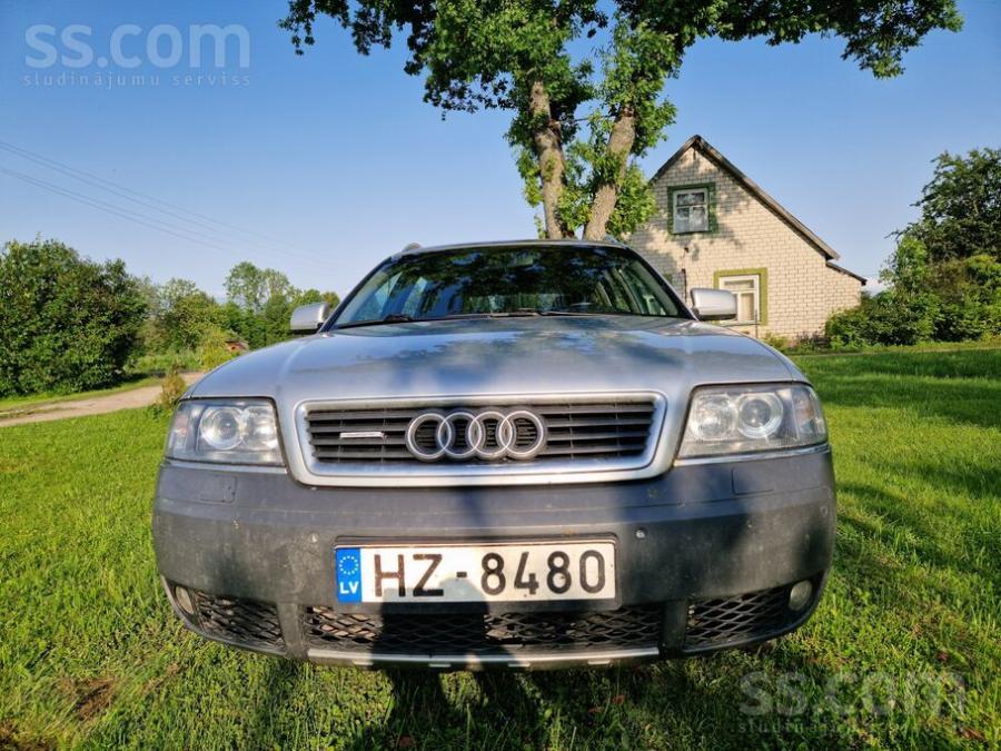 Pelēks Audi Allroad 2001 Alūksne, ar dzinēja tilpumu 2.50 L un nobraukumu 450 tūkst. km par 2000 €, foto 1 vietnē AUTOMOTO.COM.LV