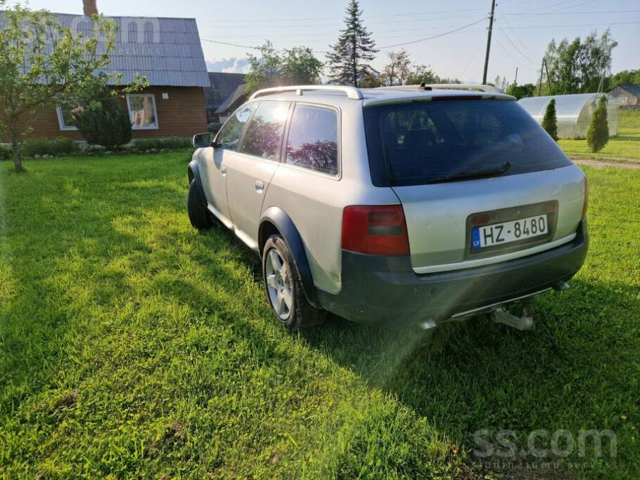 Pelēks Audi Allroad 2001 Alūksne, ar dzinēja tilpumu 2.50 L un nobraukumu 450 tūkst. km par 2000 €, foto 5 vietnē AUTOMOTO.COM.LV